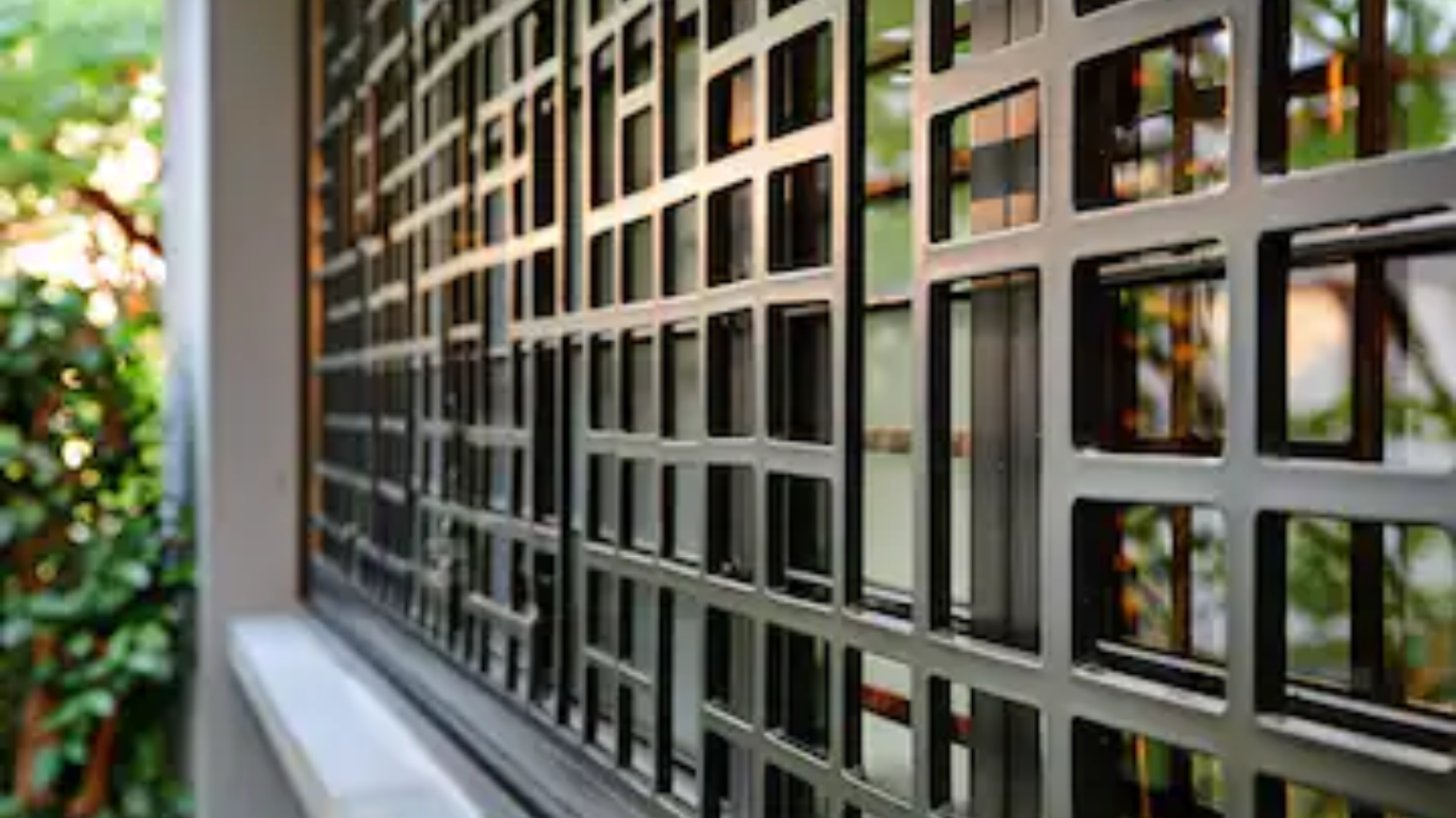 Aluminum Jali Window 🏡 Elegant Security & Style | Eco Hearth